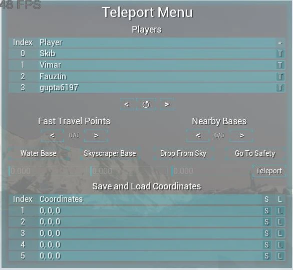 Palworld Teleport Menu
